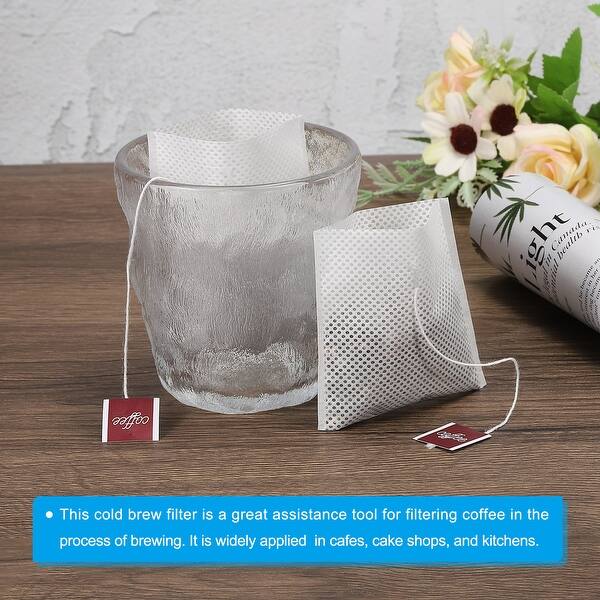Cold Brew Coffee Filters Quick Filtration with Rope Pack of 100 - White ...