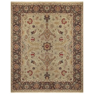 Albemarle Luxury Reversible Wool Area Rug, Taupe/Red/Brown - Bed Bath ...