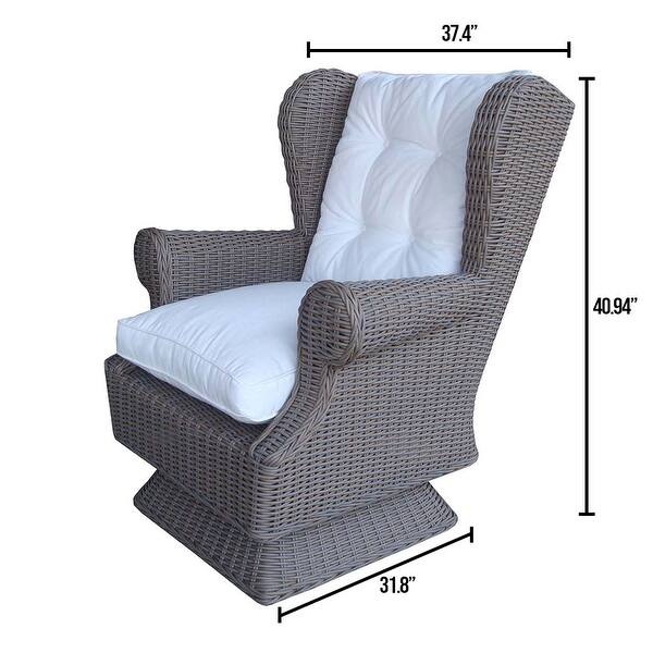 Kubo Grey Outdoor All Weather Wicker Swivel and Rocking Chair - Bed ...