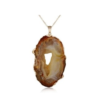 Goldtone Copper Geode Pendant Necklace - White - Bed Bath & Beyond ...
