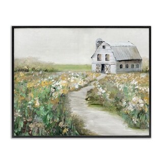 Stupell Farmyard Path to Barn Framed Giclee Art Design By Sally ...