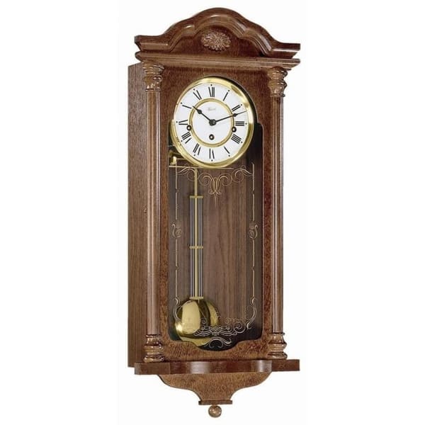 27" Brown and White Regulator Pendulum Wall Clock - Bed Bath & Beyond ...