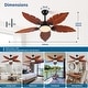 52 Inch Tropical Ceiling Fan with Light, Palm Leaf Indoor/Outdoor ...