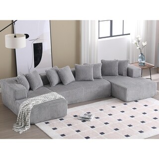 131'' Modular U-shaped Upholstered 4 Seater Sectional Sofa Couch With ...