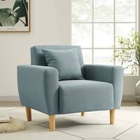 Linen Square Arm Accent Chair with Pillow - On Sale - Bed Bath & Beyond ...