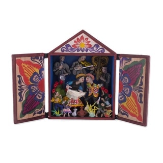 Novica Handmade Happy Dance Wood Retablo - Bed Bath & Beyond - 37866581