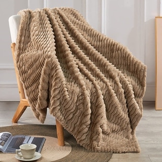 Home Soft Things Wavy Pattern FauxFur Throw - Bed Bath & Beyond - 39462232