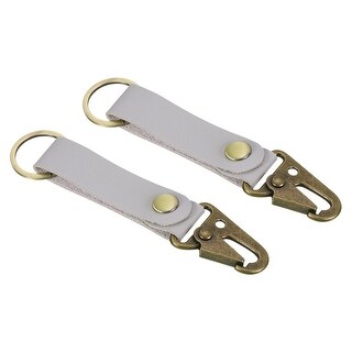 Leather Keychain, PU Belt Clip Key Ring Fob Holder for Bag - 83mm - Bed ...