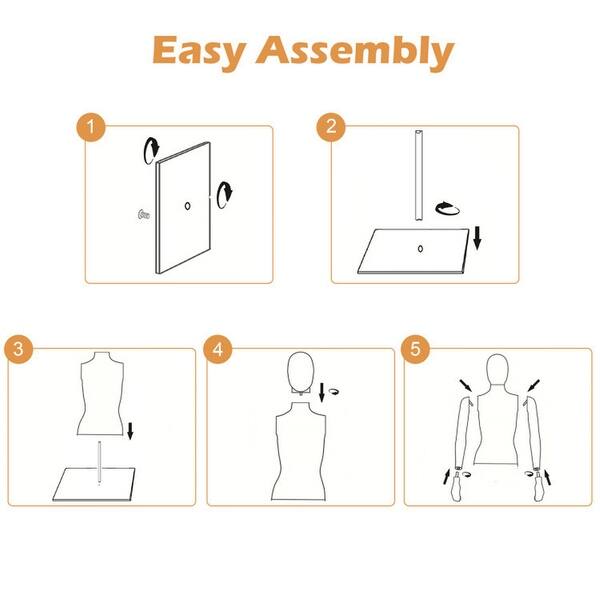 Plastic Half Body Head Turn Male Mannequin with Base - Bed Bath ...