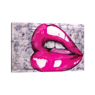iCanvas "Hot Pink Lips" by Iness Kaplun Canvas Print - Bed Bath ...