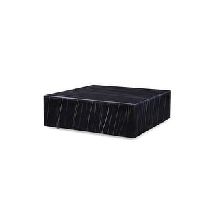 35" X 35" X 11" Black Square Marble Table - Bed Bath & Beyond - 39672643