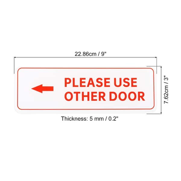 Please Use Other Door Left Arrow Signs, Acrylic Self Adhesive Door ...
