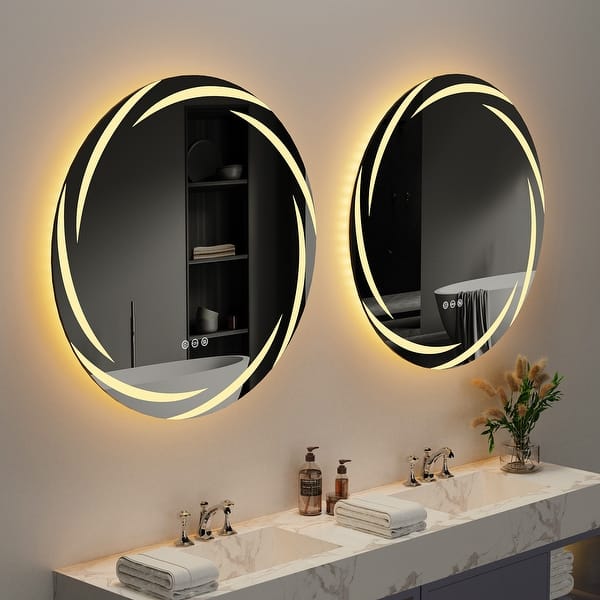 Waterproof Anti Fog LED Bathroom Mirror With Touch Button - Bed Bath ...