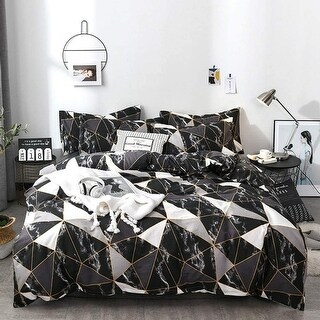 Comforter Set 3 Pieces Bedding Extra Soft Comfy White Grey Plaid Bed ...