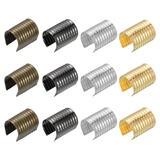 200Pcs Leather Rope Clips, 12x16mm Foldable Cord End Crimp 4 Colors in ...