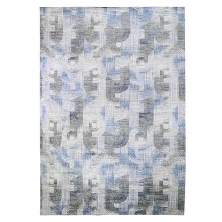 Shahbanu Rugs THE INTERTWINED PASSAGE, Silk with Textured Wool Hand ...