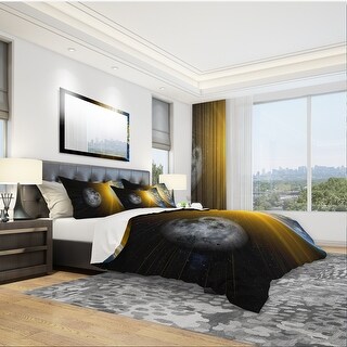 Designart 'Sun Moon and Earth' Modern & Contemporary Bedding Set ...