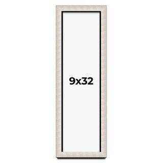 9x32 Shadow Box Frame Silver Real Wood Contemporary Shadowbox Display ...