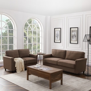 Modern Living Room Sofa Set, Upholstery Loveseat & 3-Seat Sofa - Bed ...
