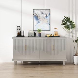 59.84-inch Buffet Cabinet with Storage, Sideboard Cabinet with 4-Doors ...