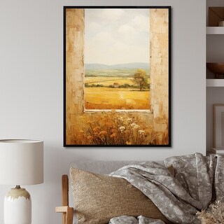 Designart "Summer Meadow Horizon Farmhouse Windows I" Farm Windows ...