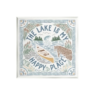Stupell My Happy Place Lake Phrase Wall Plaque Art Design by Laura ...
