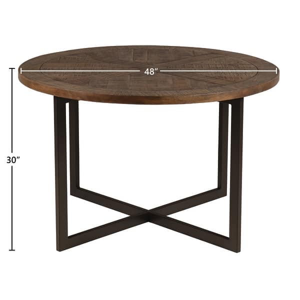 Sherrill 48-inch Diameter Mango & Steel Modern Dining Table - Bed Bath ...
