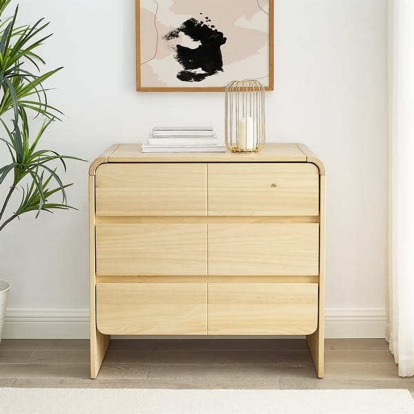 BIKAHOM Modern Solid Wood 3 Drawer Dresser for Bedroom-Modern Floating ...