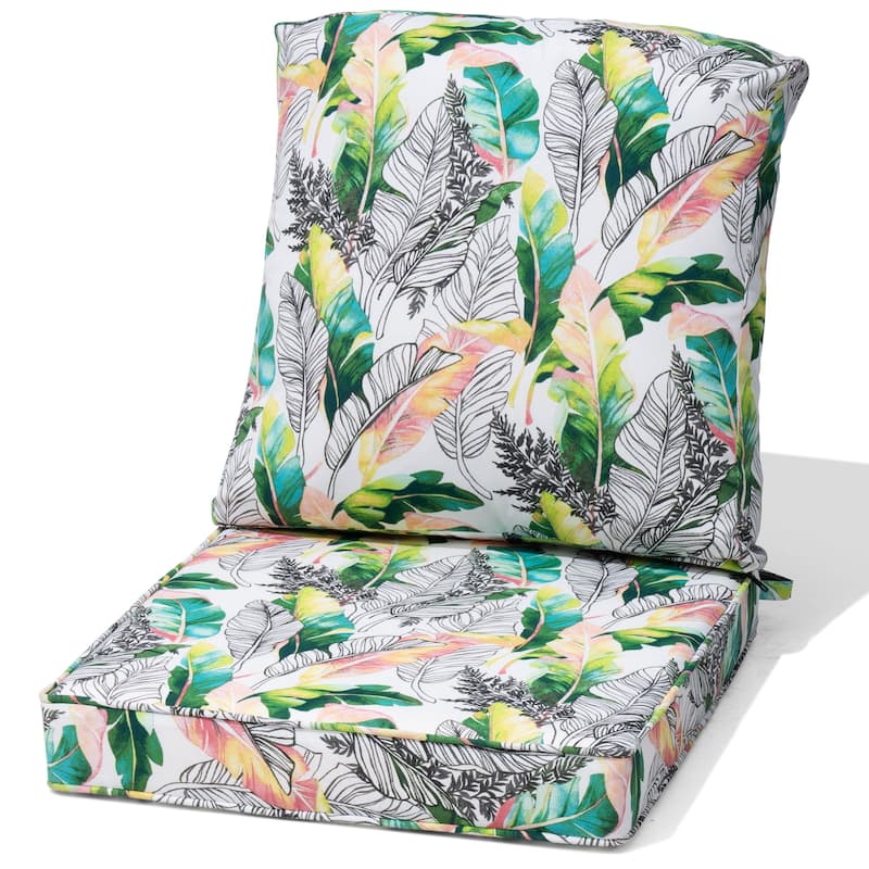 22 x 21 in Patio Premium Fabric Outdoor Seat Cushions Set (Seat & Back ...