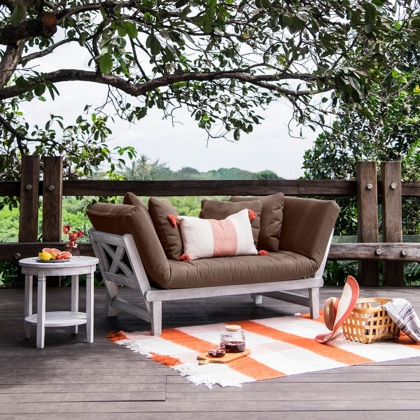 Cambridge Casual West Lake Convertible Wood Outdoor Sofa Daybed