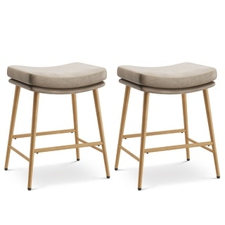RENEWLINE Metal Bar Stools, 24 Inch Backless Counter Height Stools（Set ...