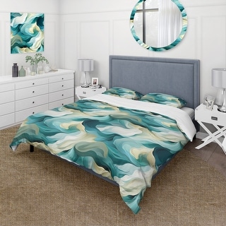 Designart "Ethereal Camo Dreamy" modern bed cover set with 2 shams ...
