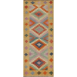 Reversible Kilim Oriental Runner Rug Flatweave Multi-Color Wool Carpet ...