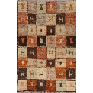 Geometric Moroccan Tribal Berber Area Rug Hand-knotted Wool Carpet - 5 ...