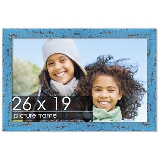 26x19 Shabby Chic / Farmhouse Blue Wood Picture Frame - UV Acrylic ...