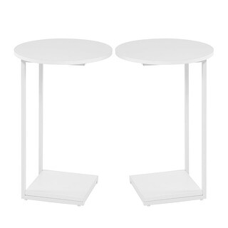 C Table End Table Set of 2,C Shaped End Table for Round,Round Side ...