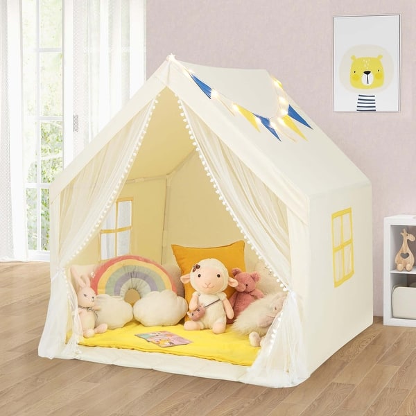 Large Play Tent Kids Toddlers Playhouse with Washable Cotton Mat - Bed ...