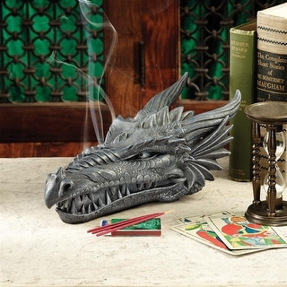 Design Toscano Stryker the Smoking Dragon Sculptural Incense Box - Bed ...
