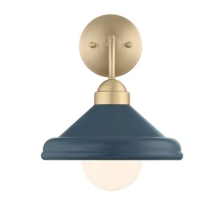 Lumanity Brooks Matte Navy 10" Wall Sconce Barn Light with Bulb - 12.5 ...