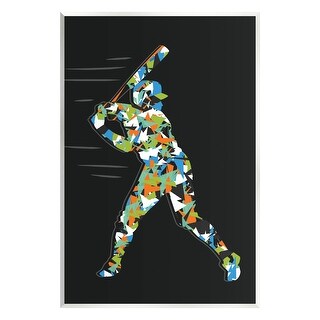 Stupell Patterned Sports Baseball Player Wall Plaque Art, Design by ...