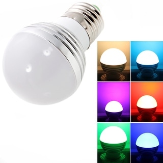 E27 3W LED RGB Light Bulb with Remote Control - White - Bed Bath ...