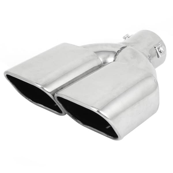 Unique Bargains Bolt on Stainless Steel Dual Square Slanted Exhaust ...