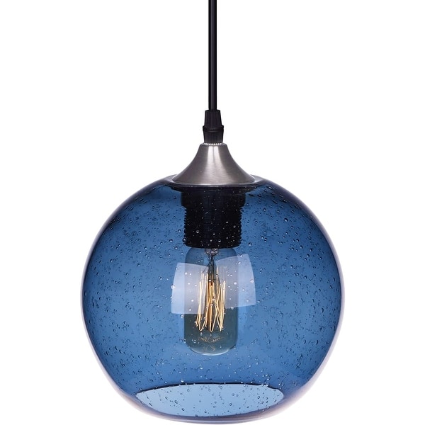 Blue glass pendant light globe hanging pendant lamp for kitchen - Bed ...