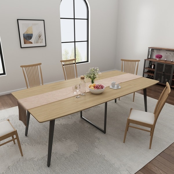 Loomie 8FT Dining Table for 6-12 Person, 94.49"L Boat Shaped Kitchen ...