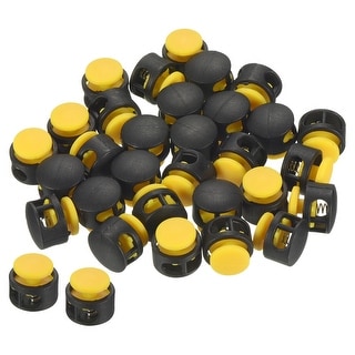 Cord Locks, 30 Pack Round Spring Toggle Stopper, Black Ginger - Black ...