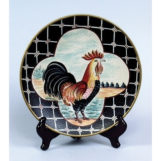 Ceramic Rooster Decorative Plate, Blue - Bed Bath & Beyond - 42708284