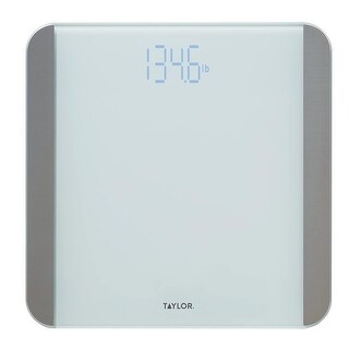 Taylor Glass Digital Bathroom Scale for Body Weight - White - 440 lbs ...