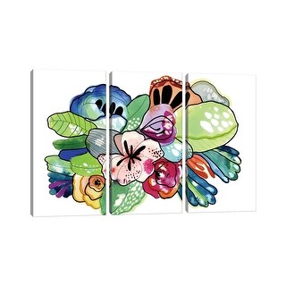 iCanvas "Flower Island" by Cayena Blanca 3-Piece Canvas Wall Art Set ...