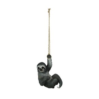 Delightful Three-Toed Sloth Hand-Painted Hanging Statue With Rope - 11. ...
