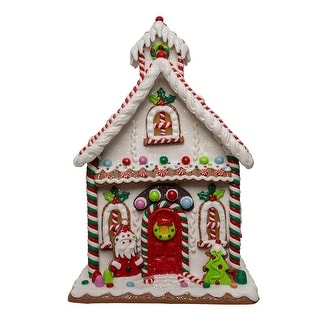 Kurt Adler 13-Inch Gingerbread House With Santa Table Piece - Bed Bath ...